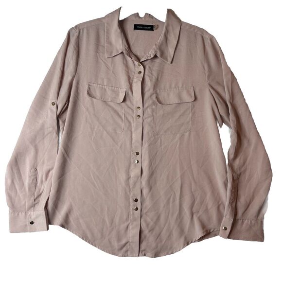 Ivanka Trump | Tops | Ivanka Trump Womens Xl Button Up Blouse Roll Tab ...